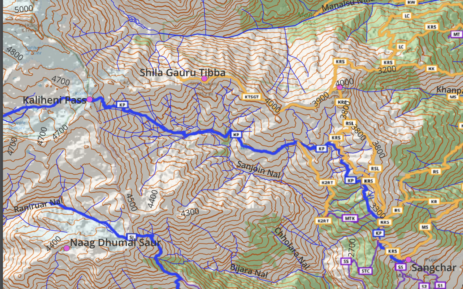 Hiking Map of Manali – UltraJourneys